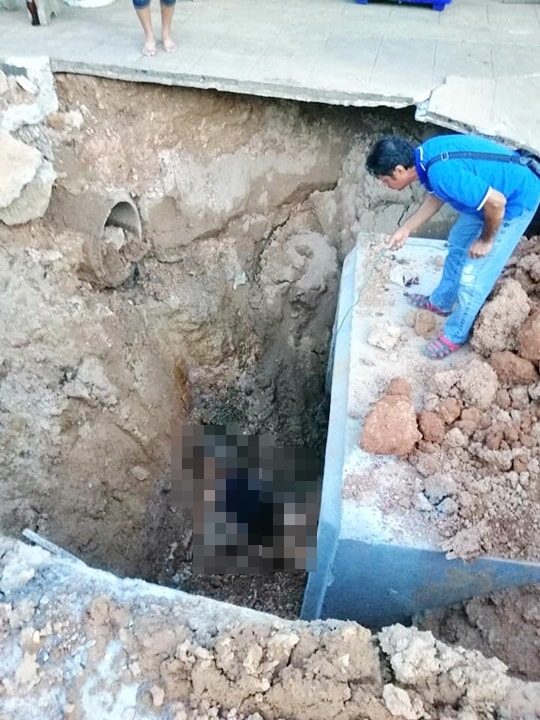 หนุ่มนครพนม หวิดดับพลัดตกหลุมท่อลึก 3 เมตร เหตุไร้ป้ายเตือนกำลังก่อสร้าง