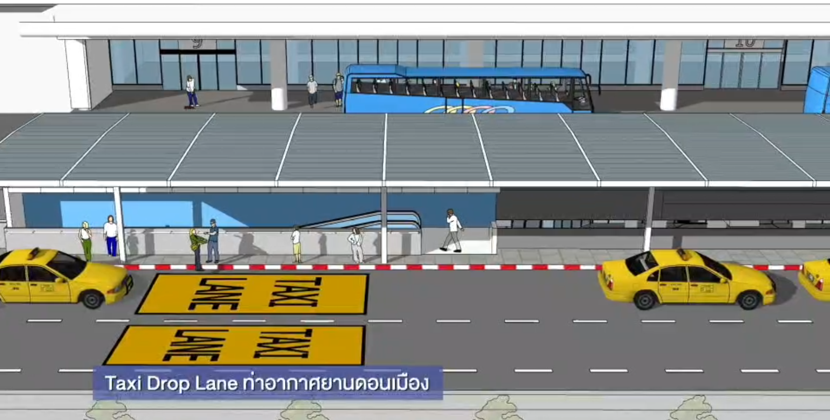 สนามบินดอนเมือง ผุด 'Taxi Drop Lane' ลดแออัดจราจรบริเวณชานชาลาขาออก