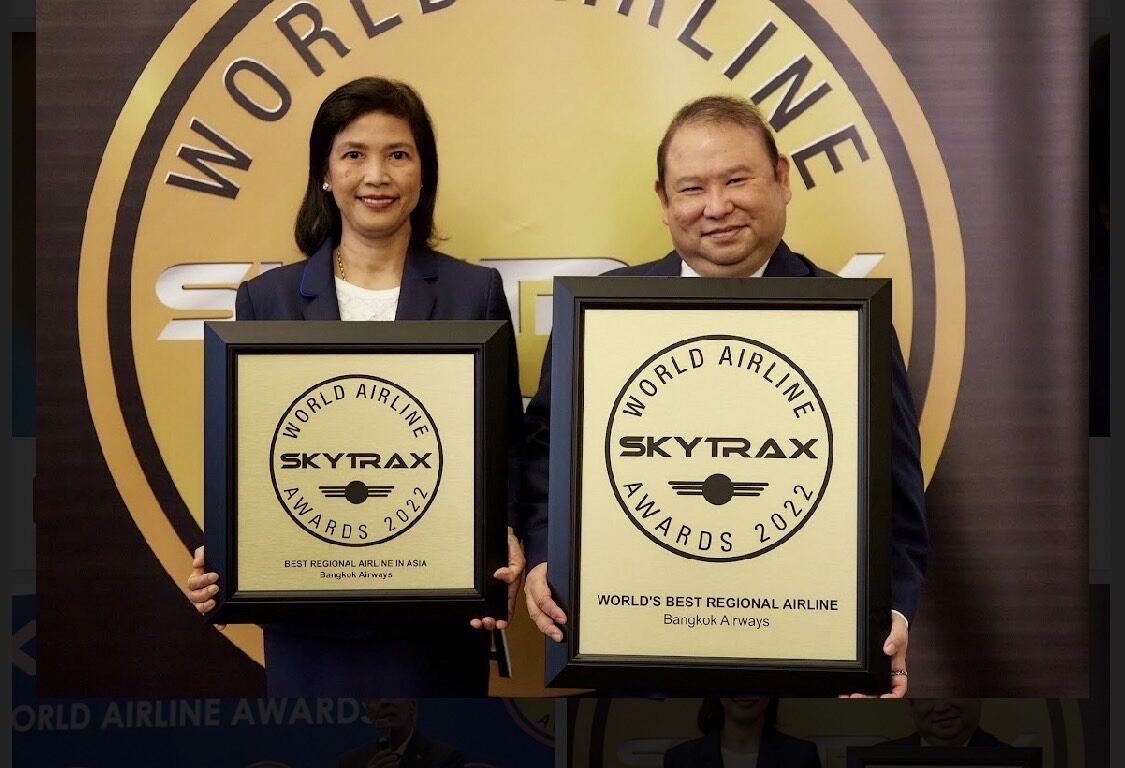 SKYTRAX มอบรางวัล 'บางกอกแอร์เวย์ส' สายการบินระดับภูมิภาคดีที่สุดในโลก-เอเชีย ปี 2022