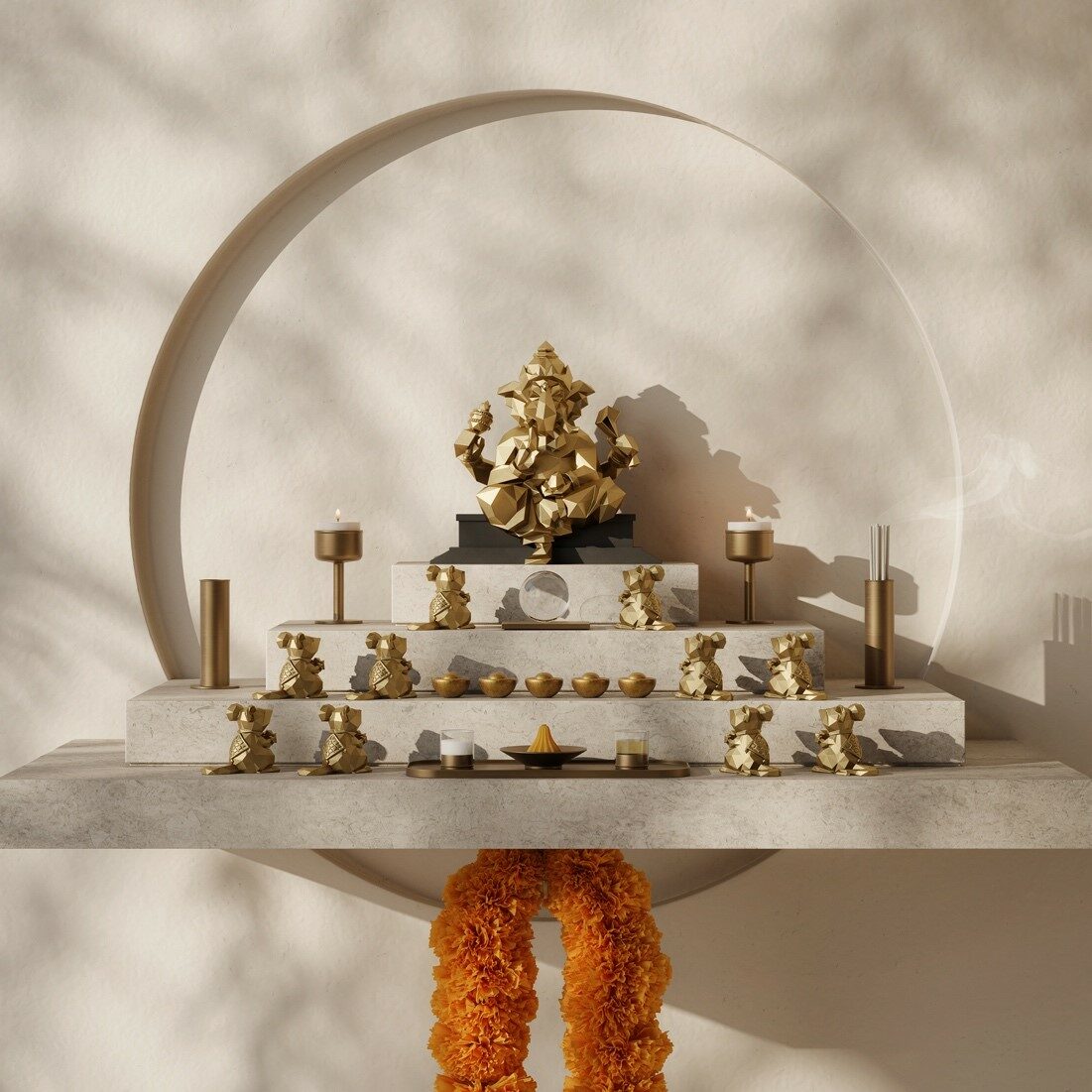 เปิดความศรัทธาในรูปแบบใหม่ Karava เปิดเช่าบูชาพระพิฆเนศและหนูมุสิกะดีไซน์โมเดิร์นอาร์ต Polygon