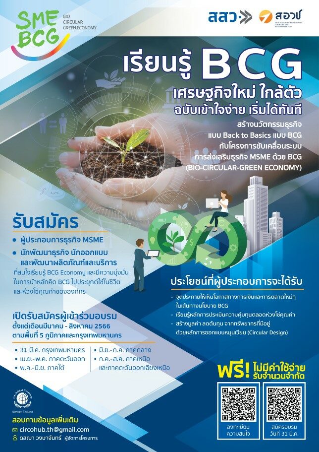 สำนักงานส่งเสริมวิสาหกิจขนาดกลางและขนาดย่อม (สสว.) เชิญชวน MSME ติดอาวุธหลักคิด BCG