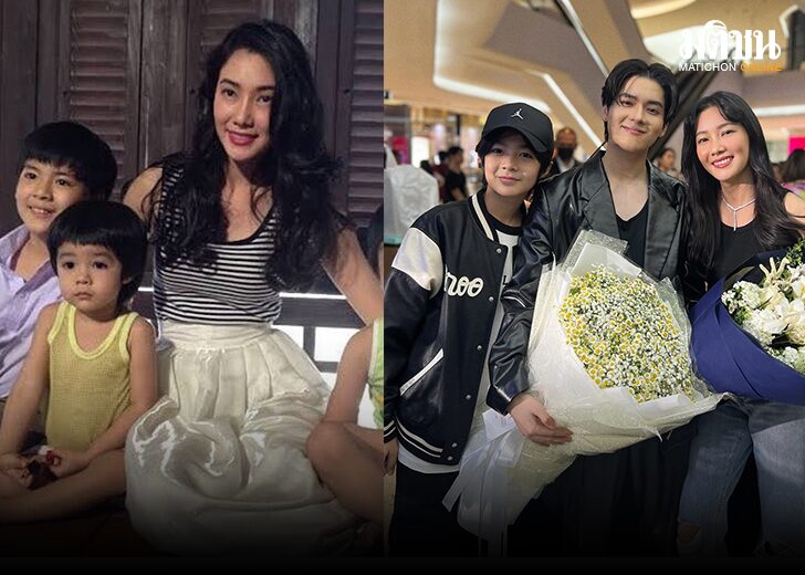 น่ารัก...นุ่น หอบช่อดอกไม้ เซอร์ไพร์ส 'ยอร์ช' เดบิวต์ แฟนๆปลื้มครอบครัวแม่ลำยองพร้อมหน้า