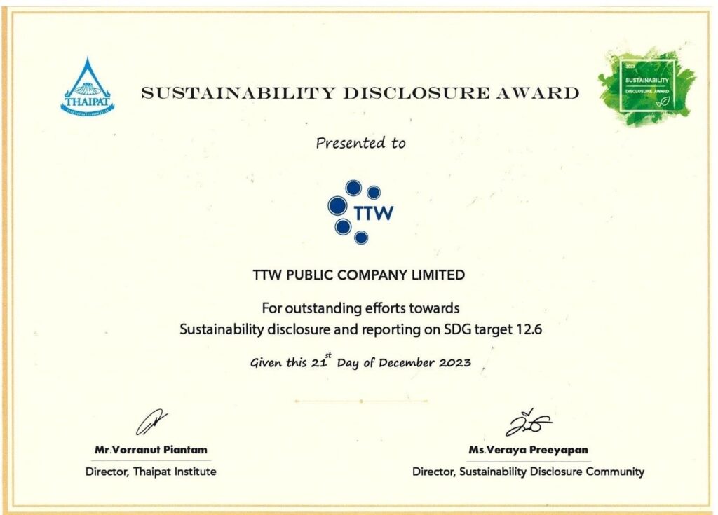 TTW รับรางวัลเกียรติคุณ ประจำปี 2566