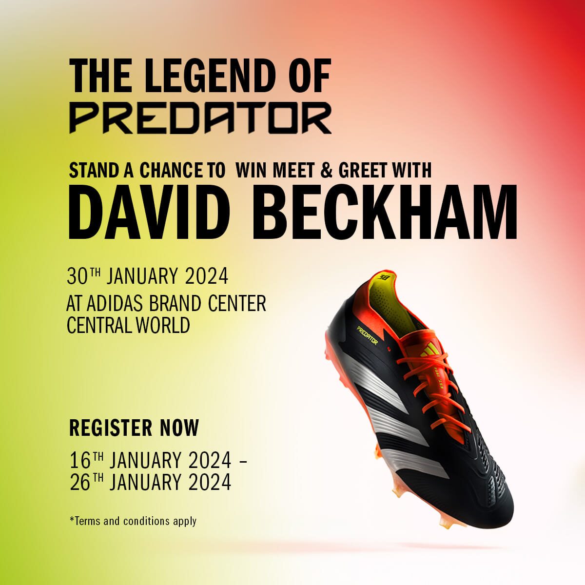 สาวก 'แมนยู' เตรียมกรี๊ดอีกแล้ว 'เบ๊คแฮม' มาไทย 30 ม.ค. ที่ CTW