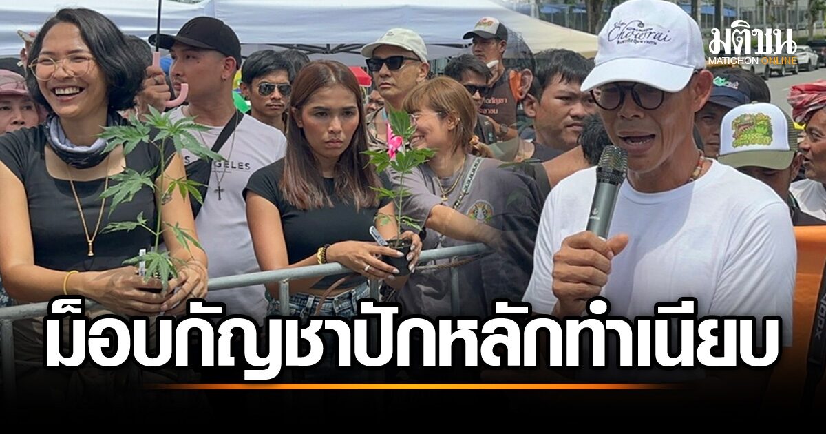 ม็อบกัญชา บุกปักหลักทำเนียบ ค้านกลับบัญชียาเสพติด จ่อปูด ขบวนการคบคิดนายทุน