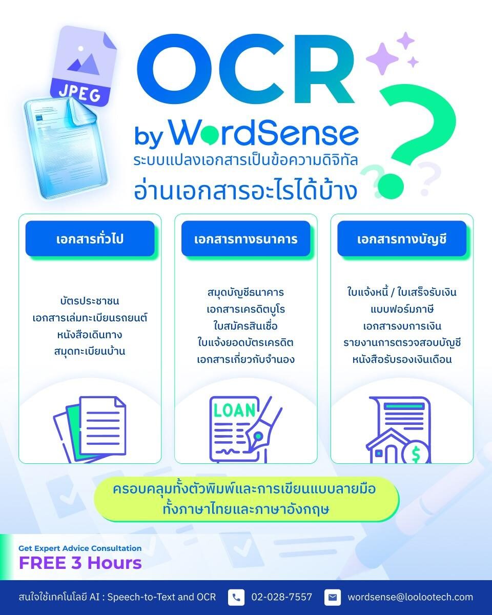 "WordSense AI แปลงเอกสารไทย อ่านลายมือแม่นยำสูงสุด 92%"