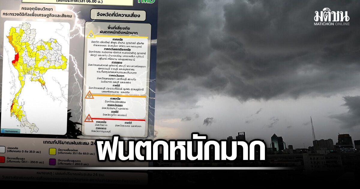กรมอุตุฯ เตือน ทั่วไทยฝนตกหนัก ระวังคลื่นสูง เรือเล็กงดออกจากฝั่ง กทม. ...